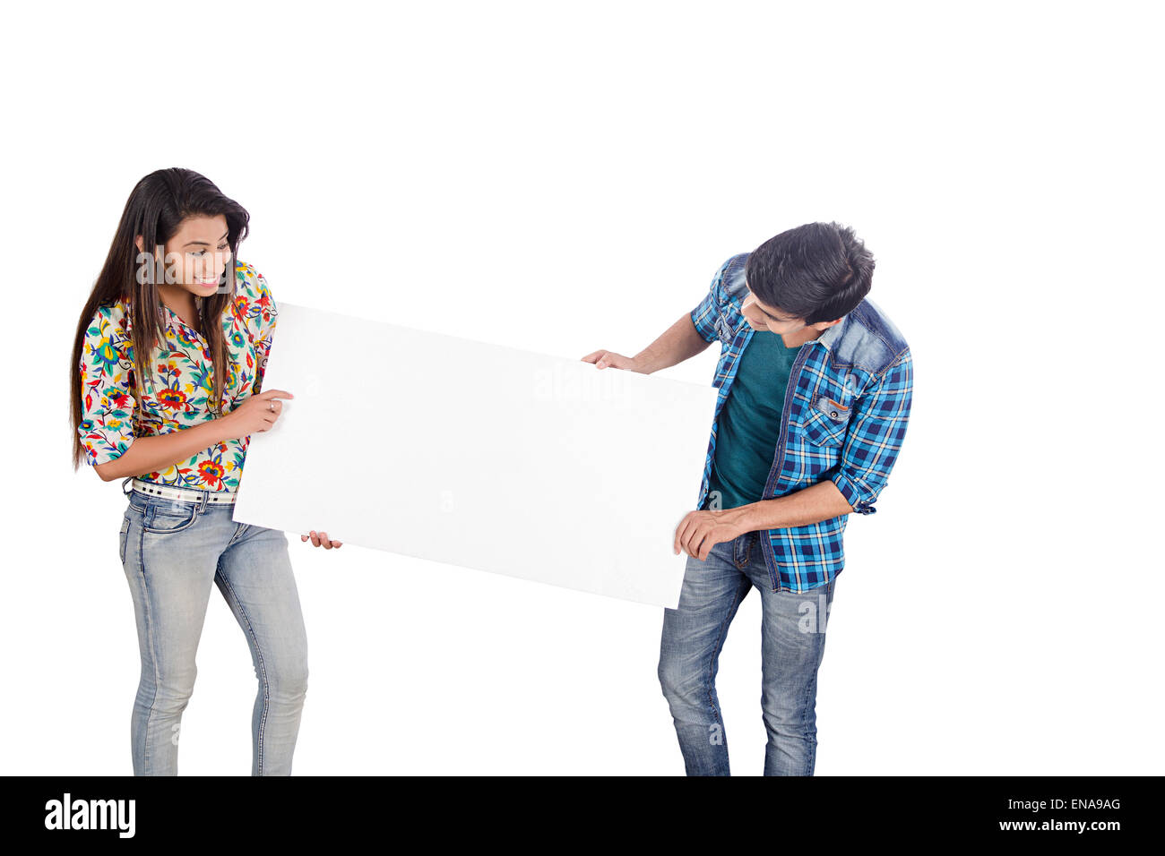 2 indian Married Couples showing Message Board Stock Photo - Alamy