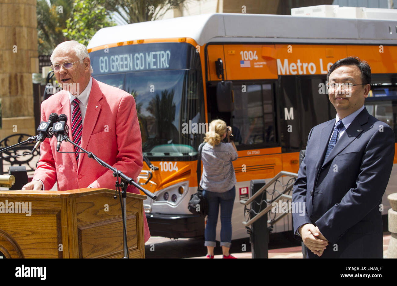 Los Angeles, California, USA. 30th Apr, 2015. BYD Chairman Chuan Fu ...