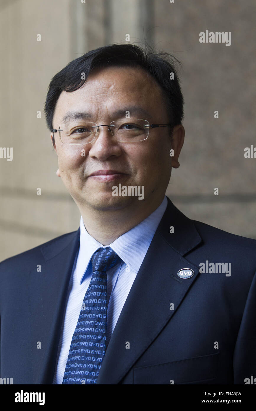 Los Angeles, California, USA. 30th Apr, 2015. BYD Chairman Chuan Fu ...