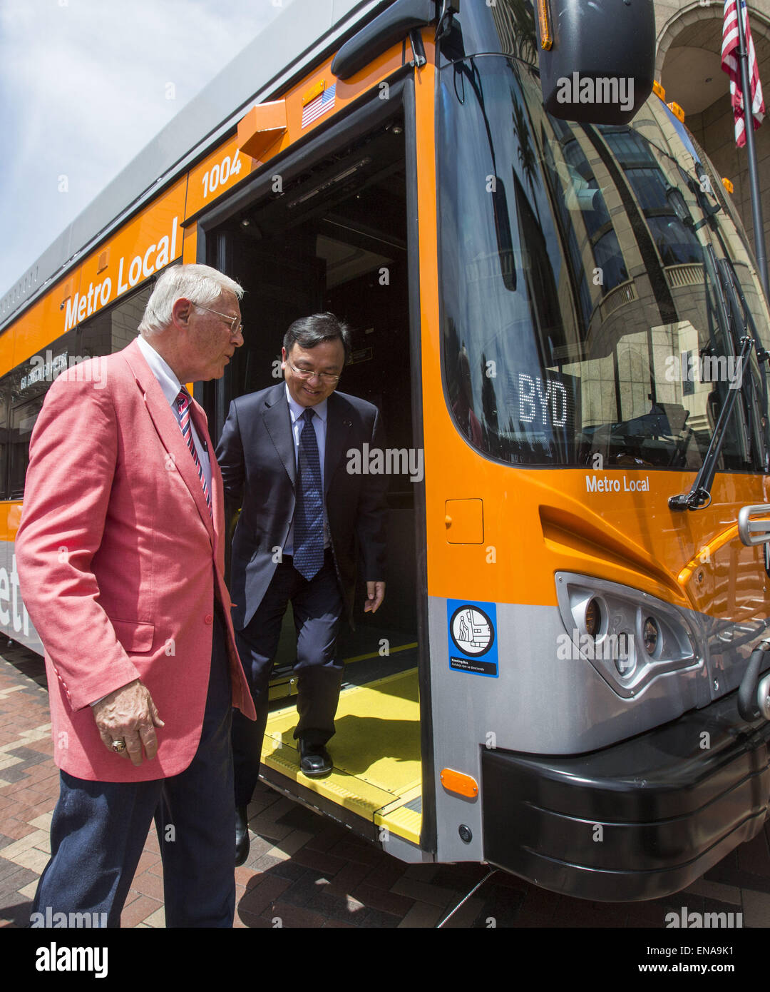 Los Angeles, California, USA. 30th Apr, 2015. BYD Chairman Chuan Fu ...