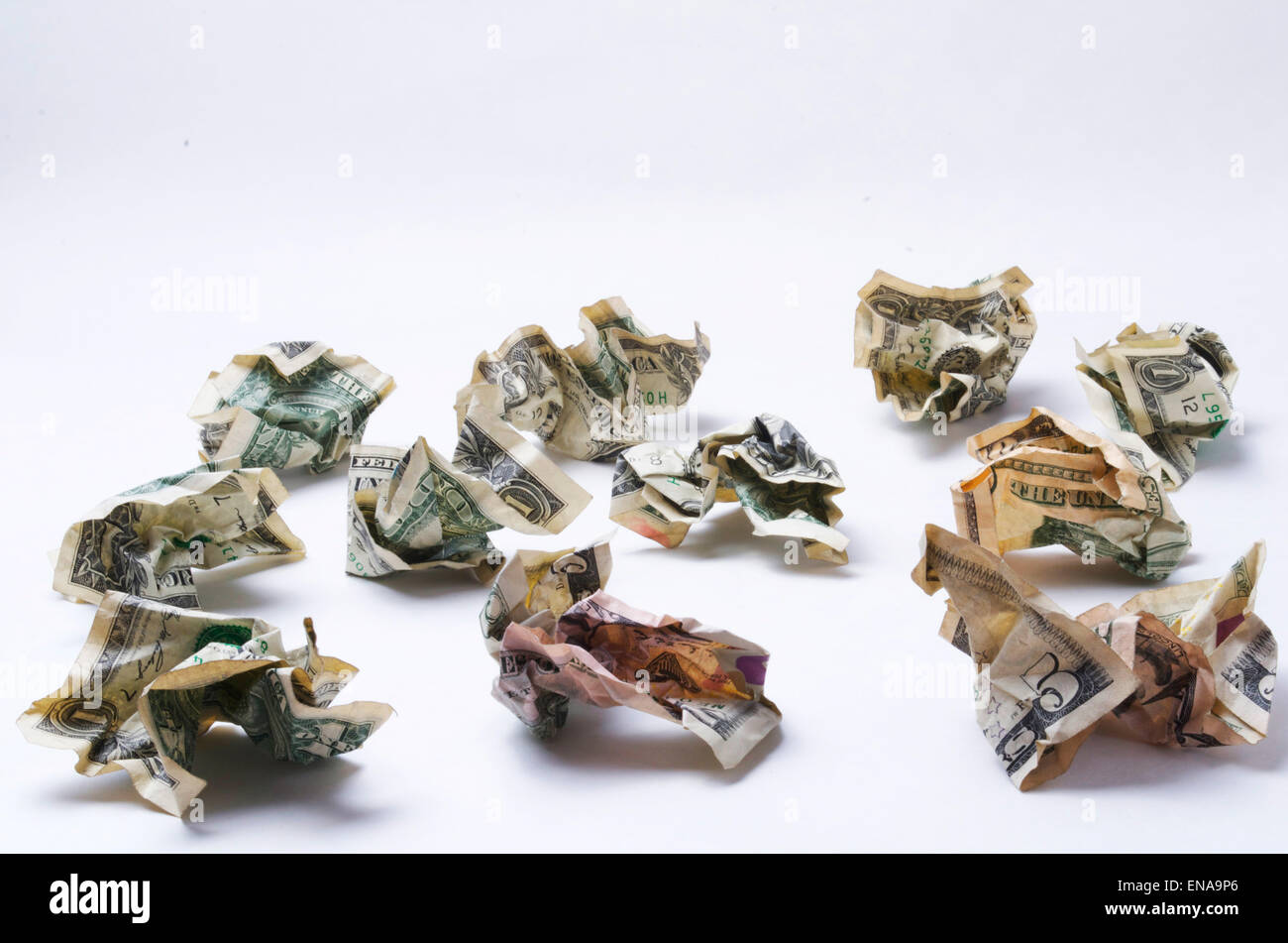 Currency crumpled hi-res stock photography and images - Alamy