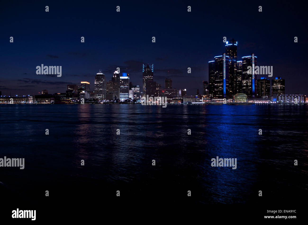 Detroit skyline sunset hi-res stock photography and images - Alamy