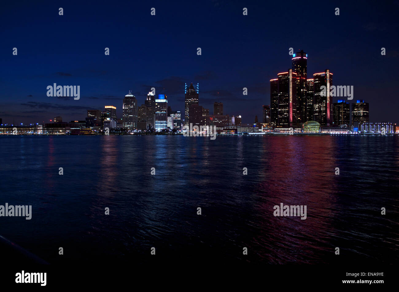 Detroit skyline sunset hi-res stock photography and images - Alamy