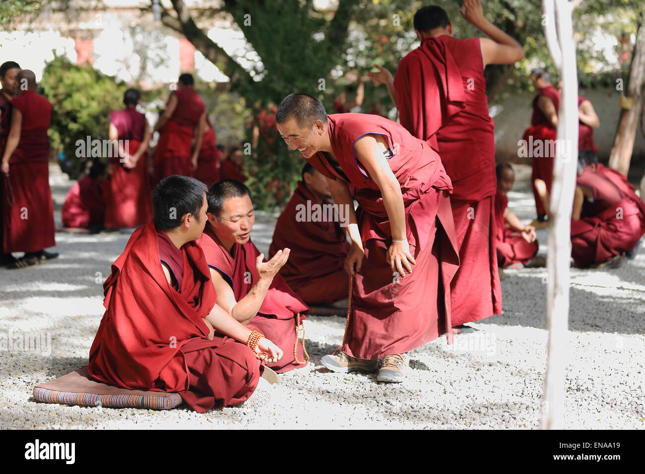 SERA, TIBET, CHINA-OCTOBER 19: Monks debate on doctrine-learning ...