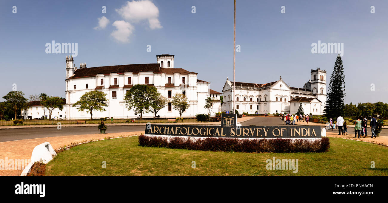 Archaeological museum and the Se Cathedral, Old Goa Stock Photo - Alamy
