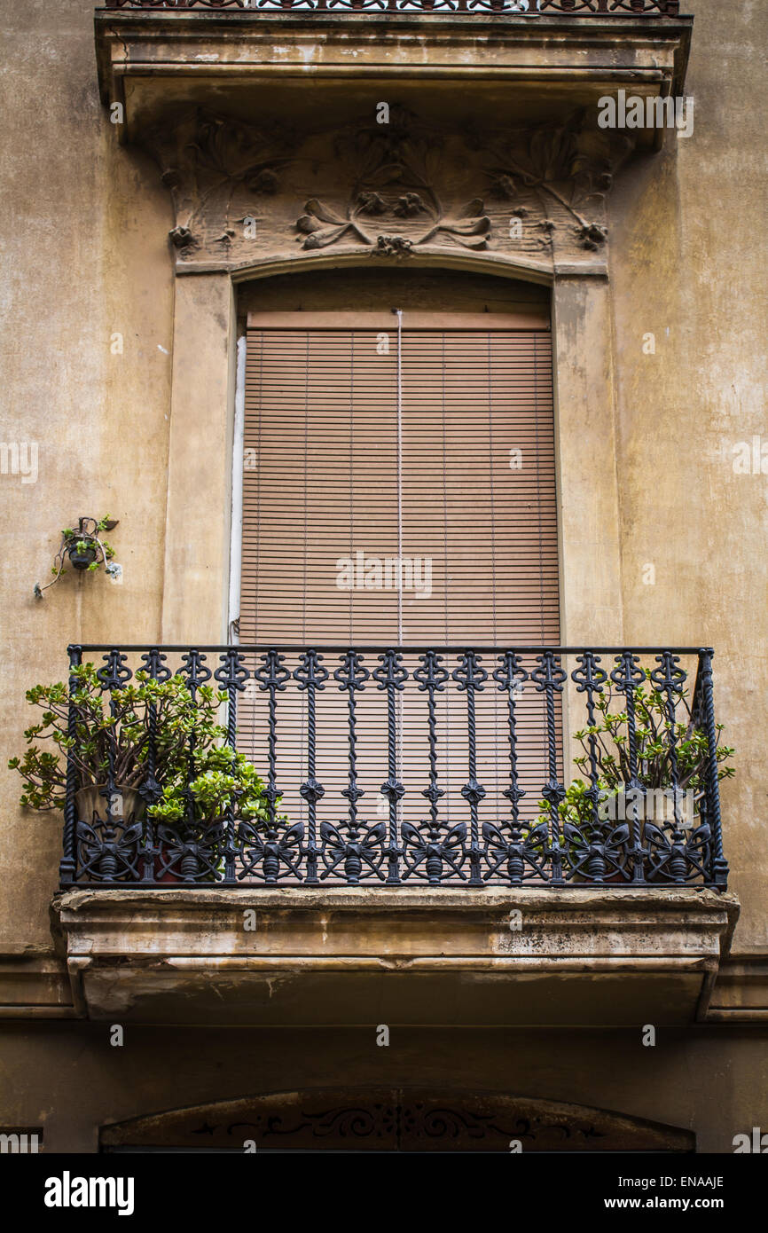 Balcony, Spanish city of Valencia, Mediterranean architecture Stock ...