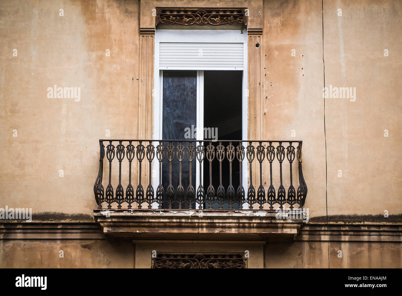 Balcony, Spanish city of Valencia, Mediterranean architecture Stock ...