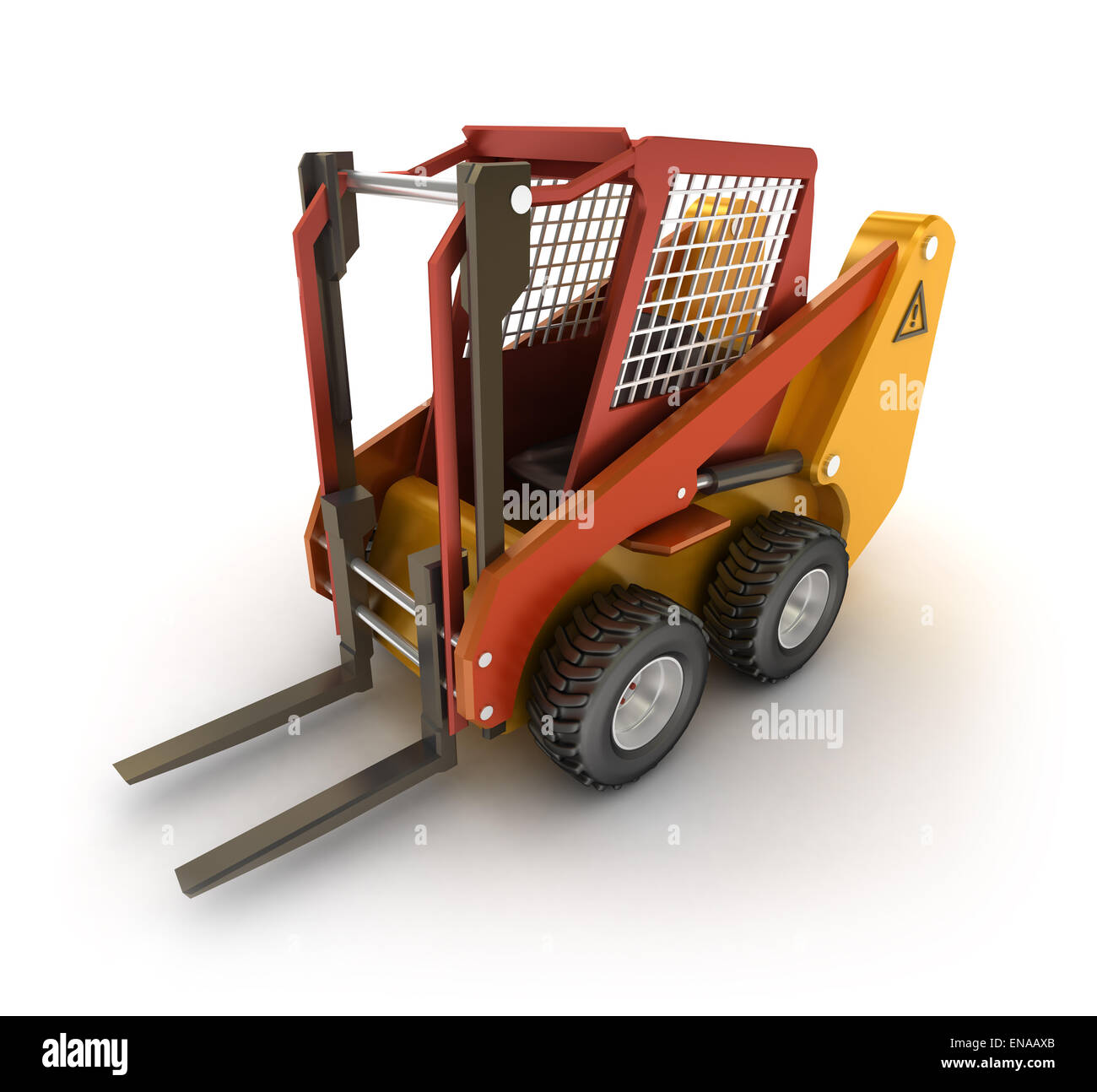 Forklift machine, isolated on white Stock Photo - Alamy