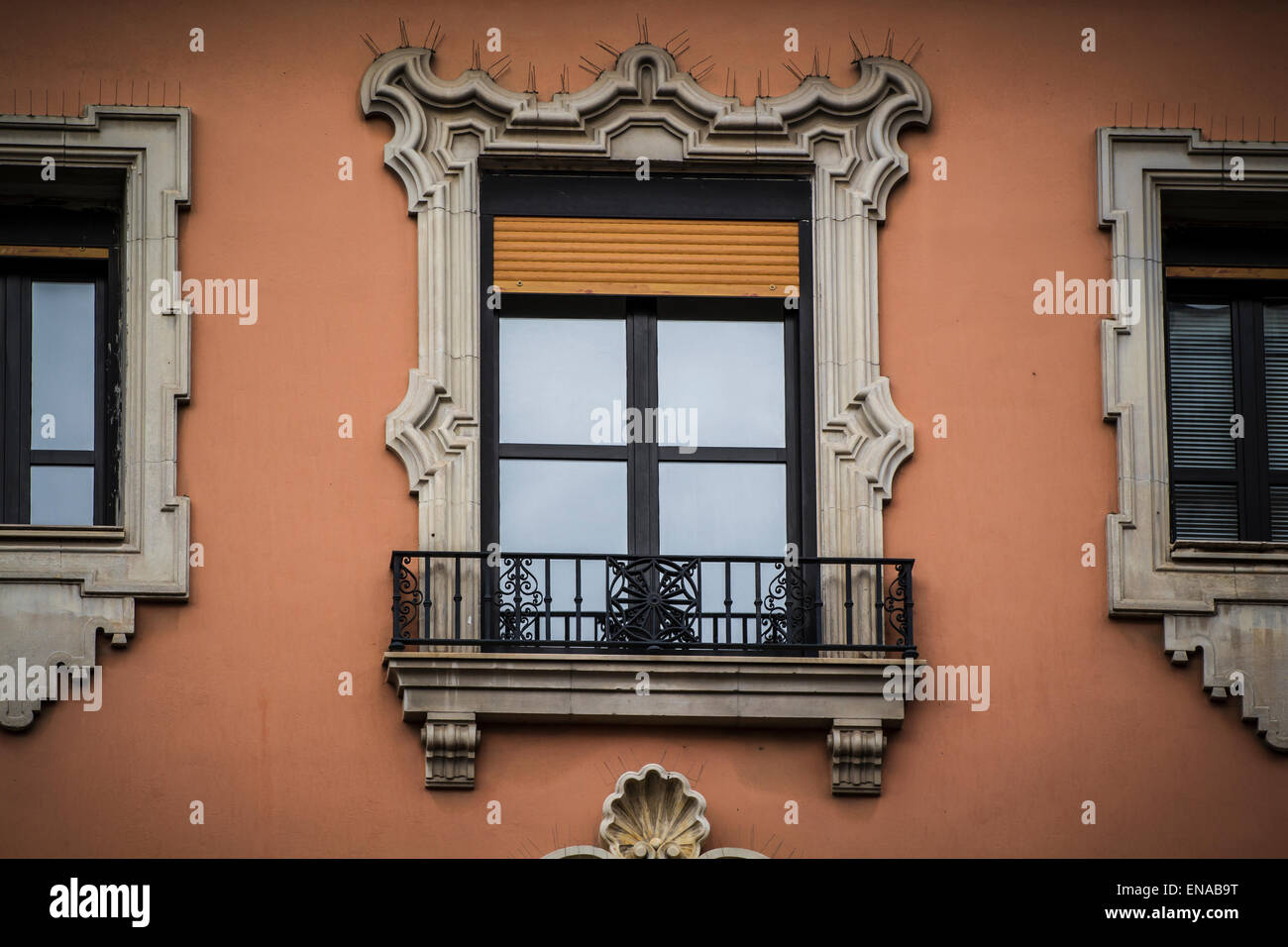 old window, Spanish city of Valencia, Mediterranean architecture Stock ...