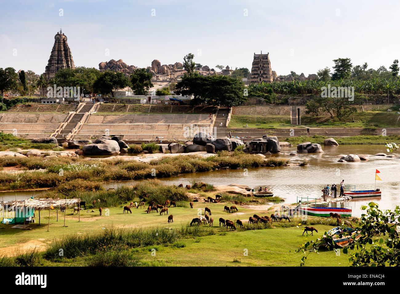 The river crossing in Hampi Stock Photo - Alamy