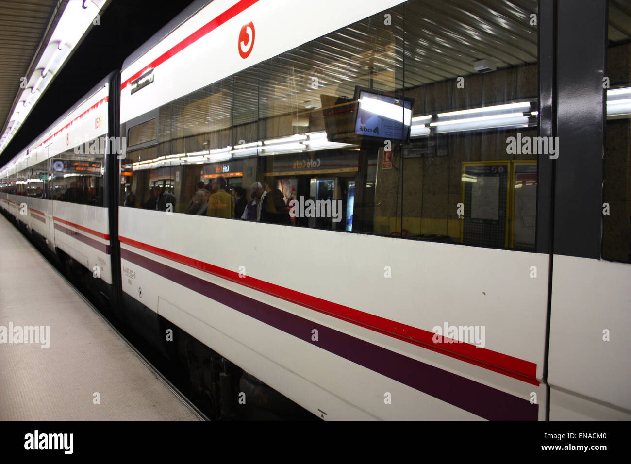 Train in Barcelona, Spain Stock Photo - Alamy