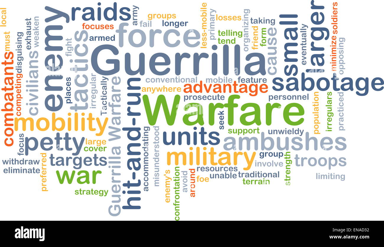 Background concept wordcloud illustration of guerrilla warfare Stock ...