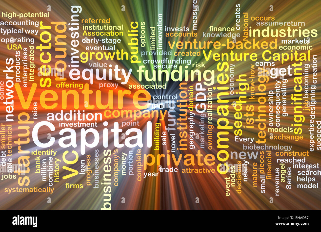 Background concept wordcloud illustration of venture capital glowing ...