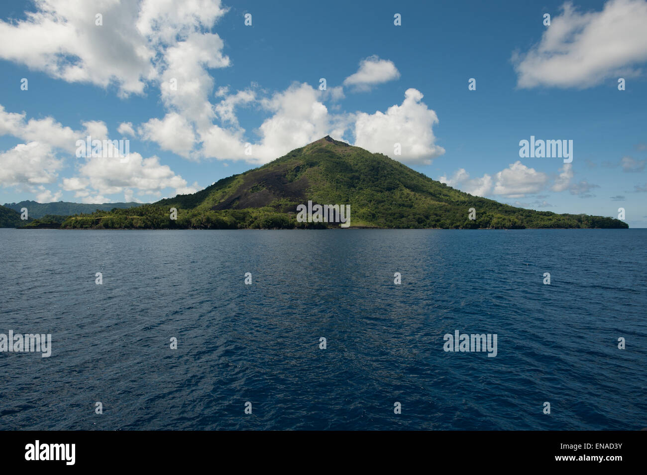 The active island volcano of Banda in the Maluku province Indonesia ...