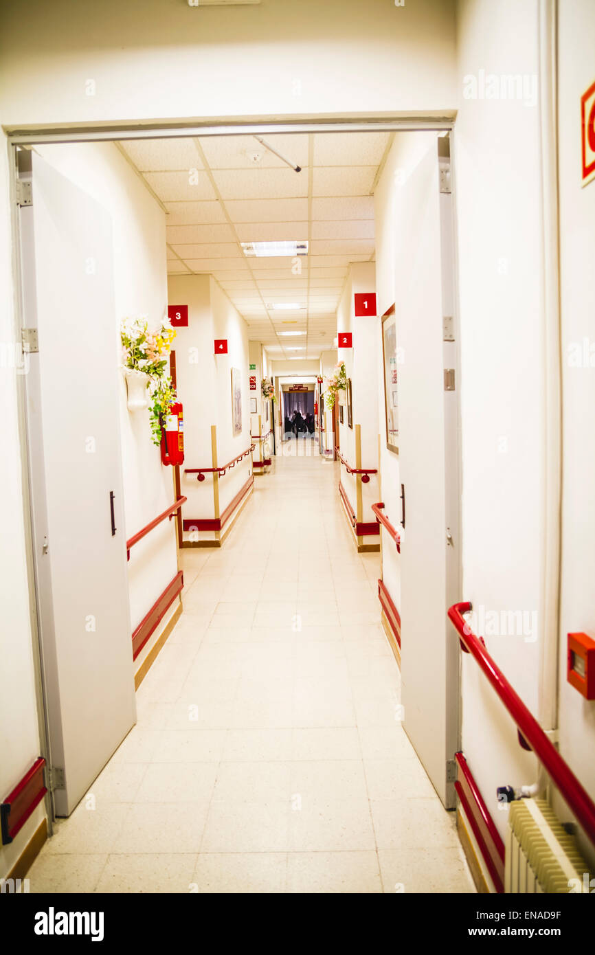 white hospital corridor, clean and hygienic space Stock Photo - Alamy