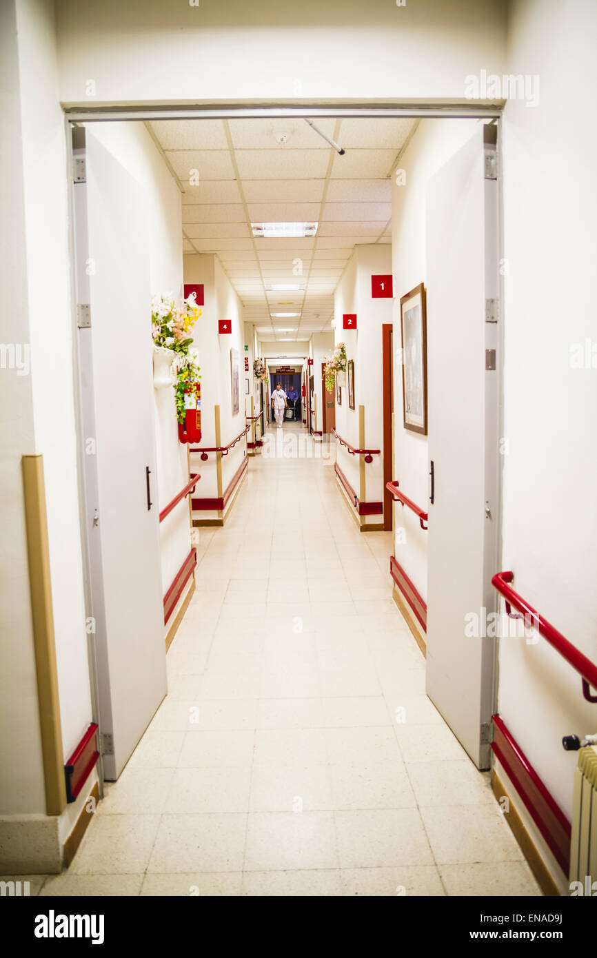 white hospital corridor, clean and hygienic space Stock Photo - Alamy