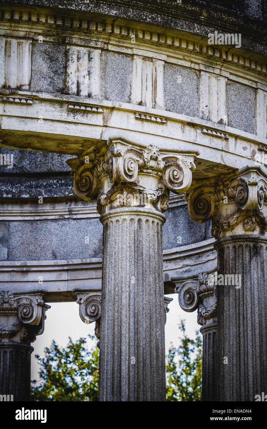 temple, Greek-style columns, Corinthian capitals in a park Stock Photo ...