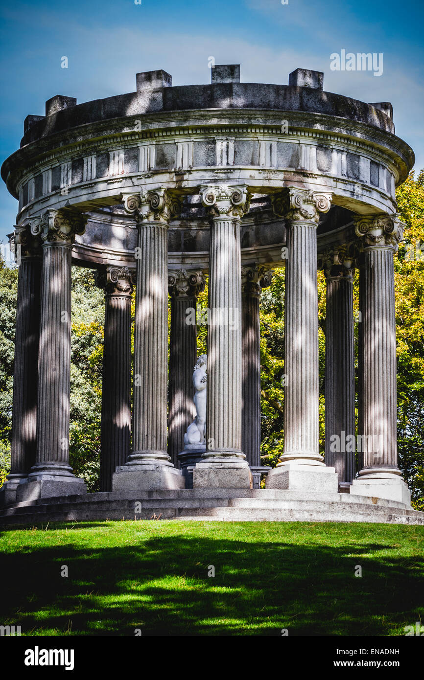 temple, Greek-style columns, Corinthian capitals in a park Stock Photo ...