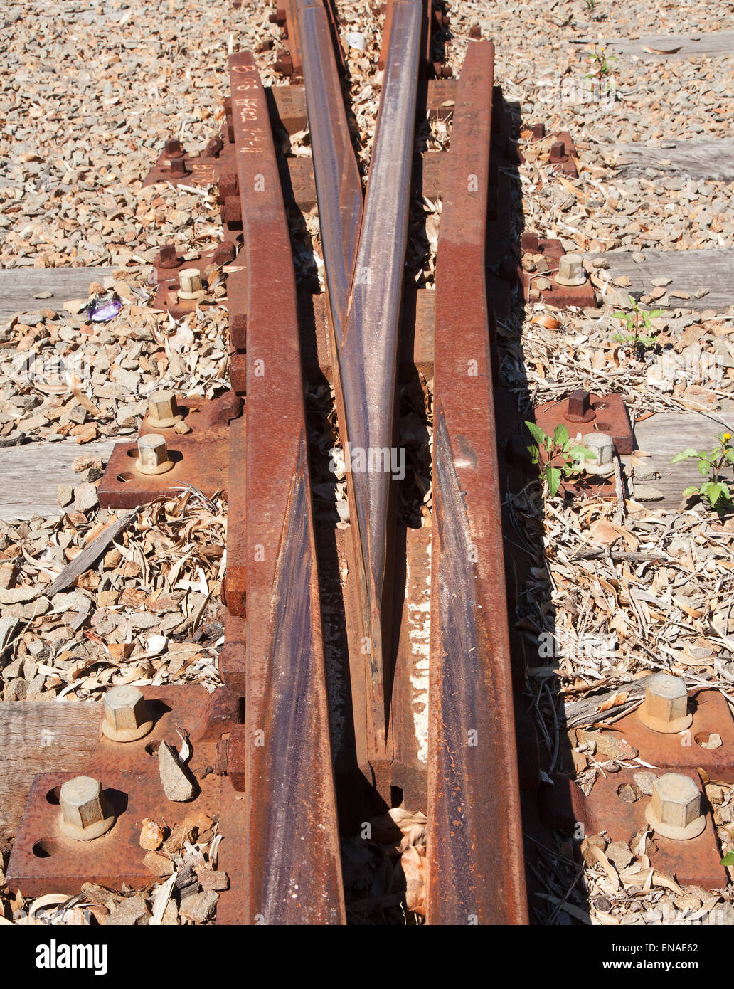 railway line junction of engineering interest Stock Photo - Alamy