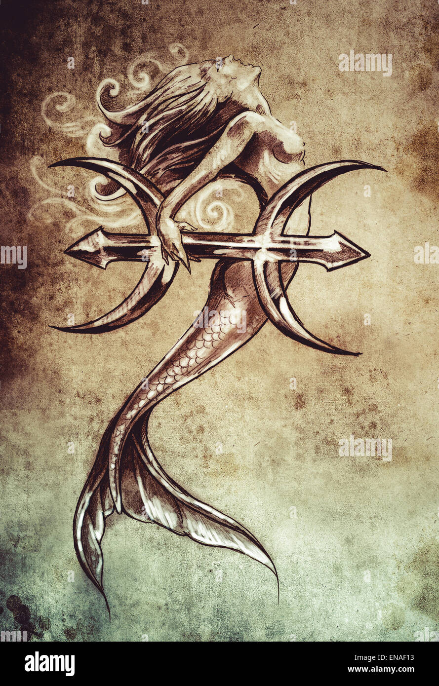 Drawings Of Mermaids Tattoos