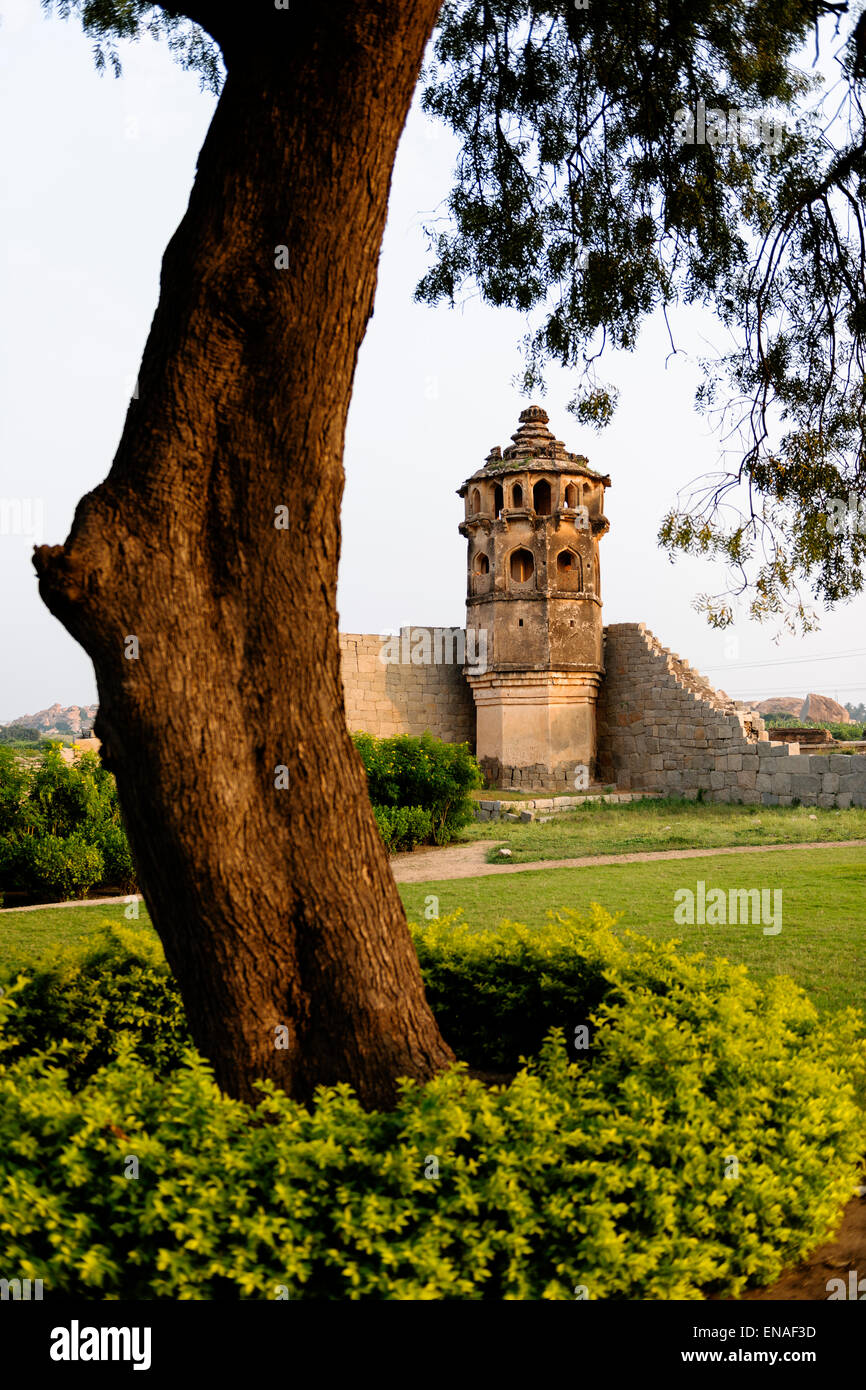 A watch tower in the Zenana Enclosure, Hampi Stock Photo - Alamy