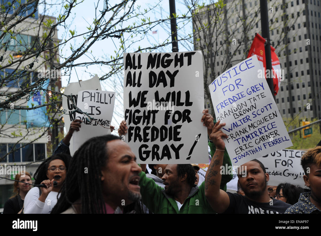 Philadelphia, Pennsylvania, USA. 30th Apr, 2015. Protestors in ...