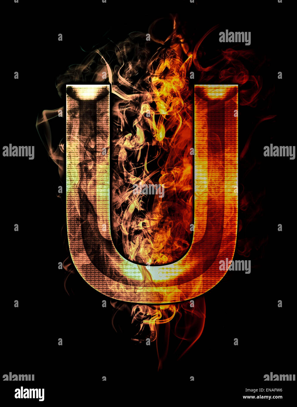 U Letter In Fire