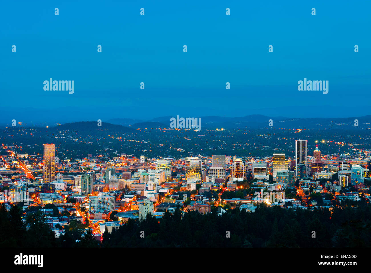 Aerial view downtown portland hi-res stock photography and images - Alamy
