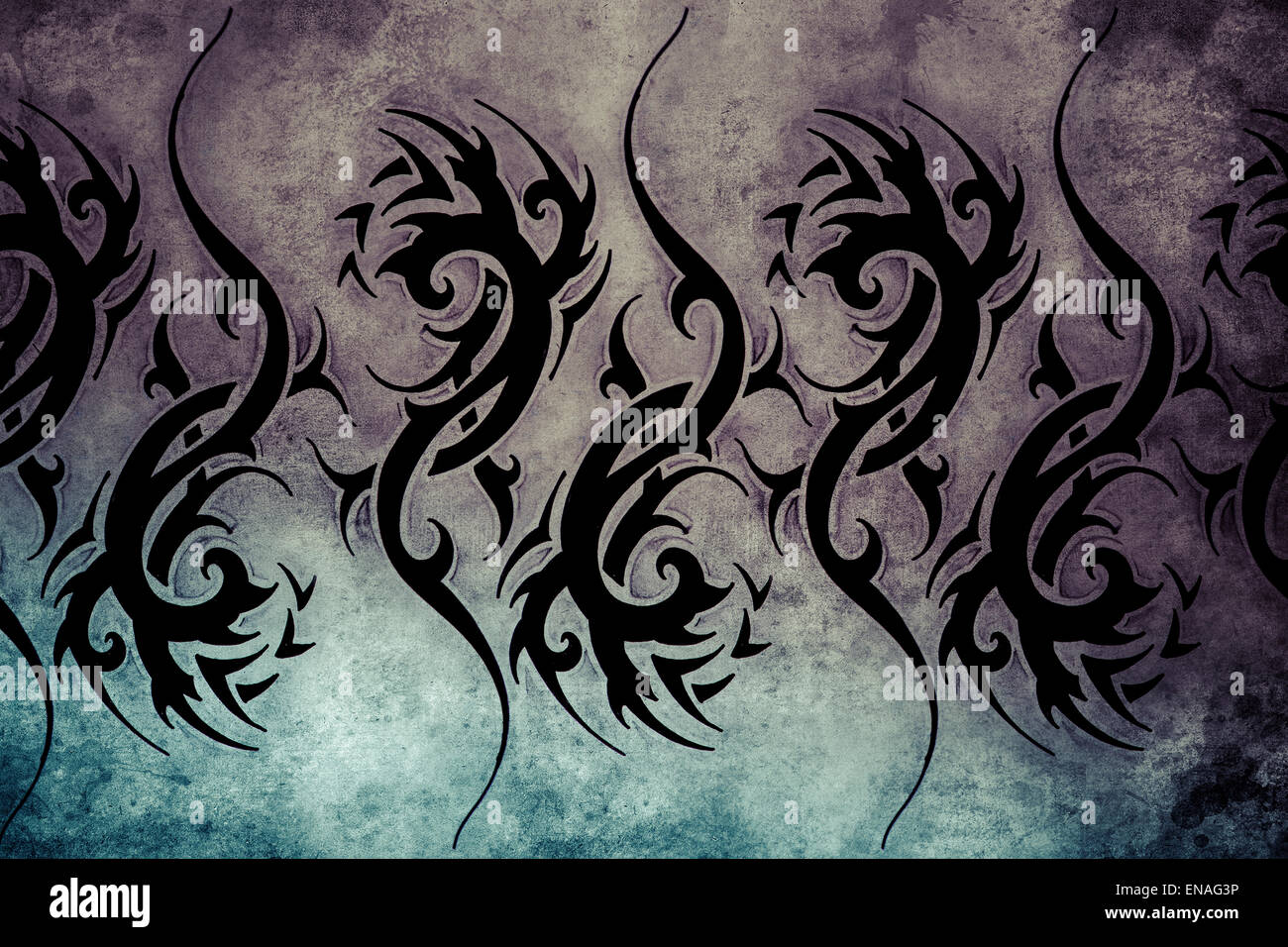 Tattoo design over grey background. textured backdrop. Artistic image ...