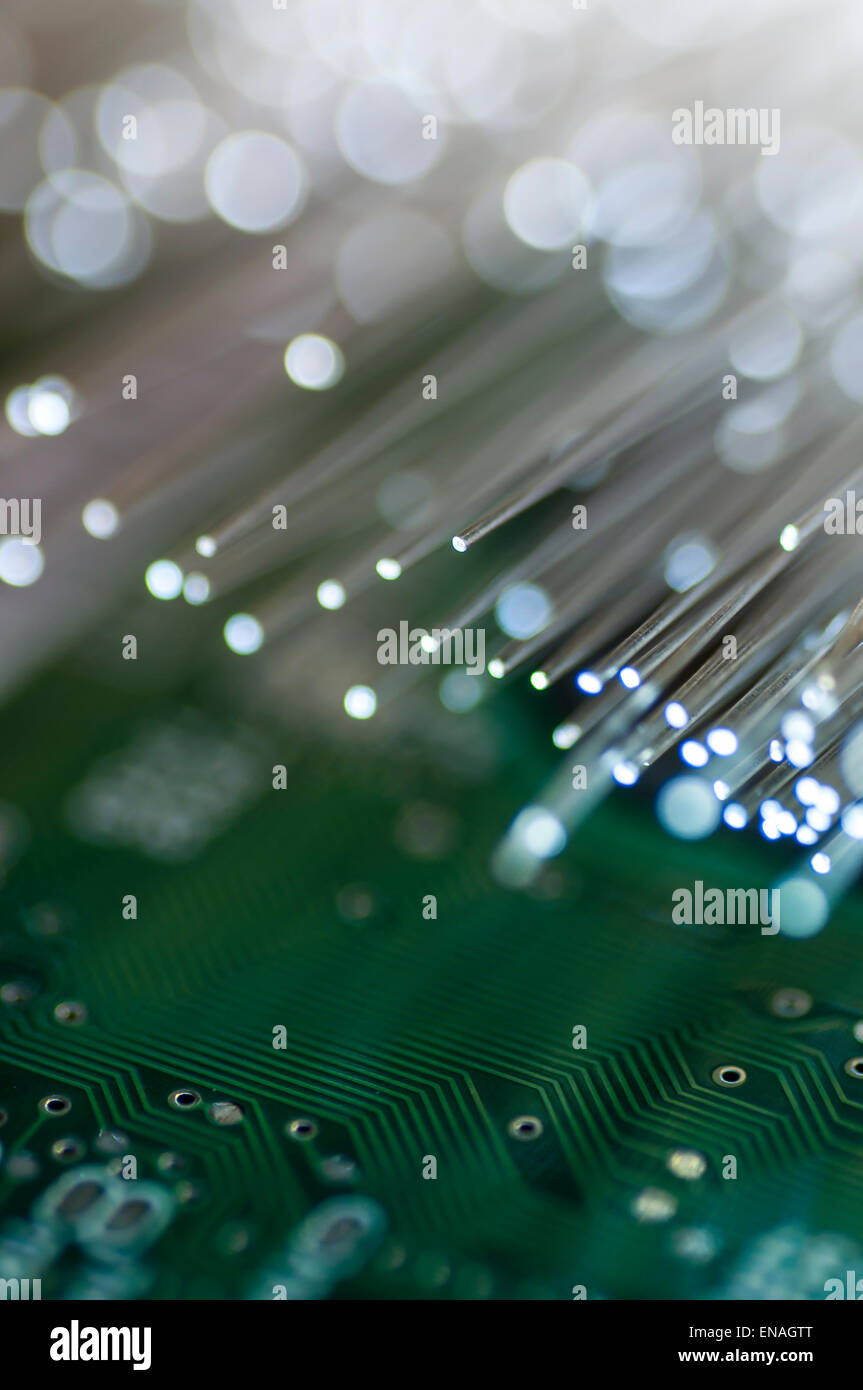 Fibre. Optical fiber picture with details and light effects. technology ...