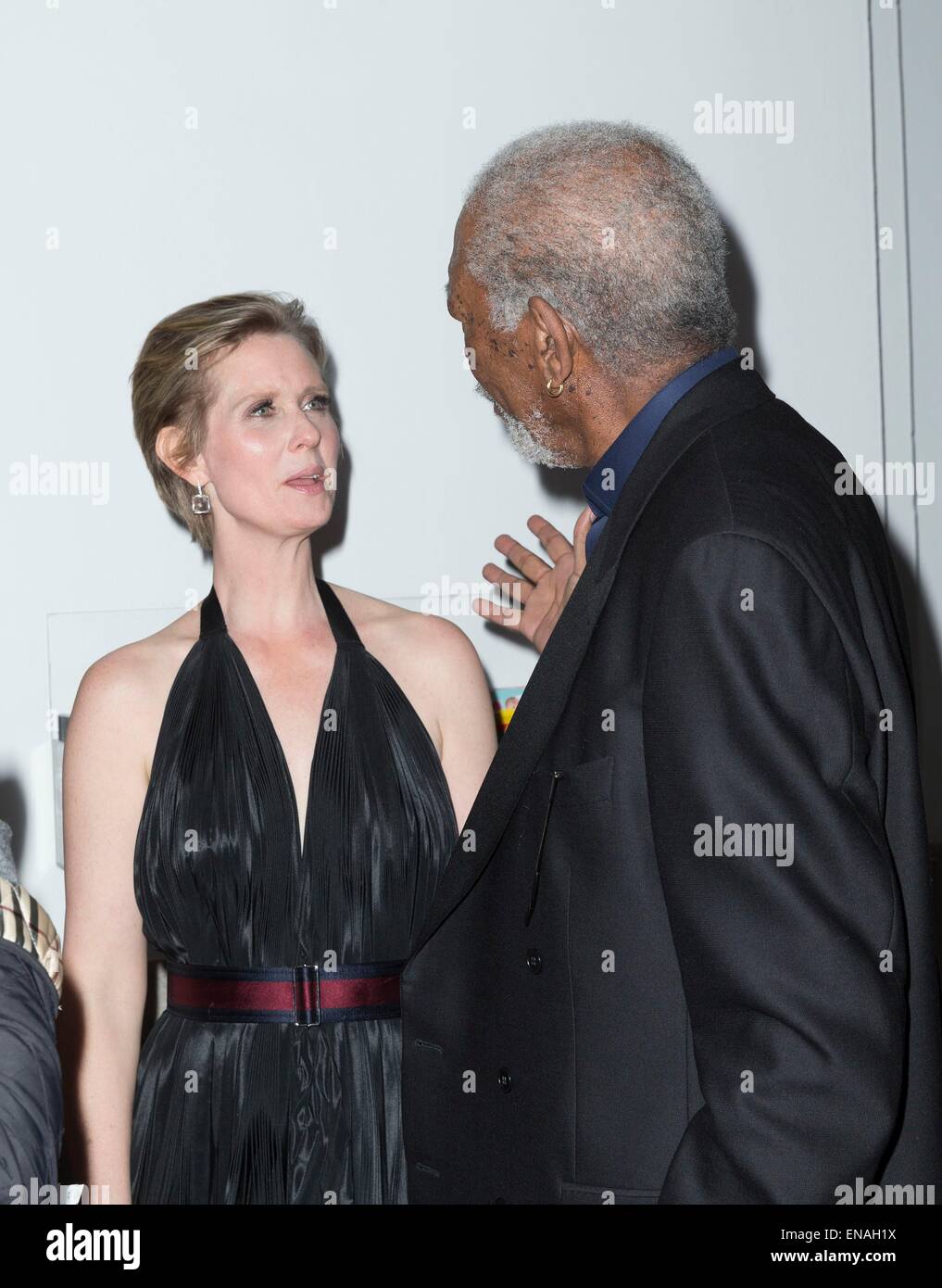 New York, NY, USA. 30th Apr, 2015. Cynthia Nixon, Morgan Freeman at ...