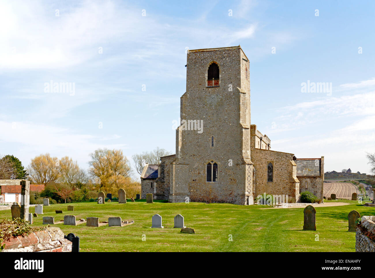 A view of the parish church of All Saints at Morston, Norfolk, England ...