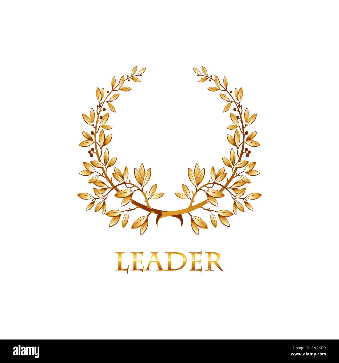 Isolated gold laurel wreath. Leaves pattern Stock Photo - Alamy