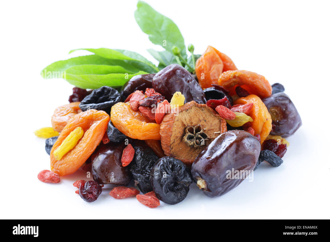 Assorted dried fruits (raisins, apricots, figs, prunes, goji ...