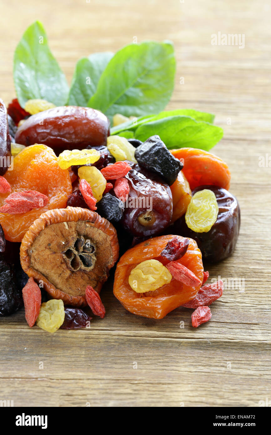 Assorted dried fruits (raisins, apricots, figs, prunes, goji ...