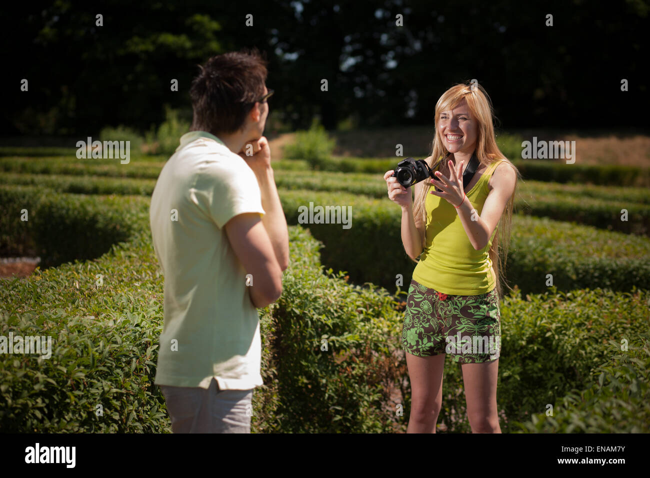 Photographer in park Stock Photo - Alamy