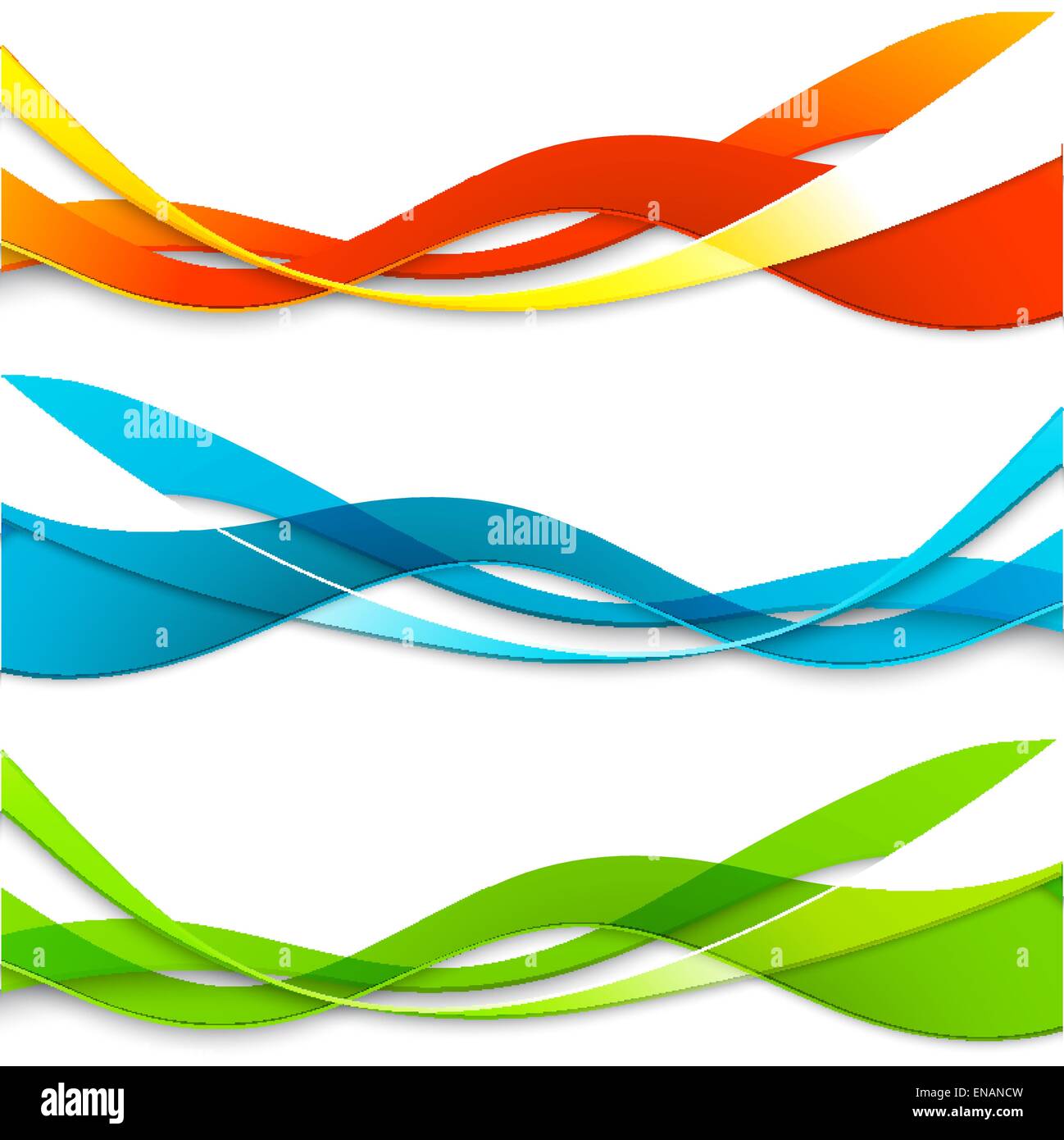 Vector Set of abstract color wavy lines for design brochure Stock ...