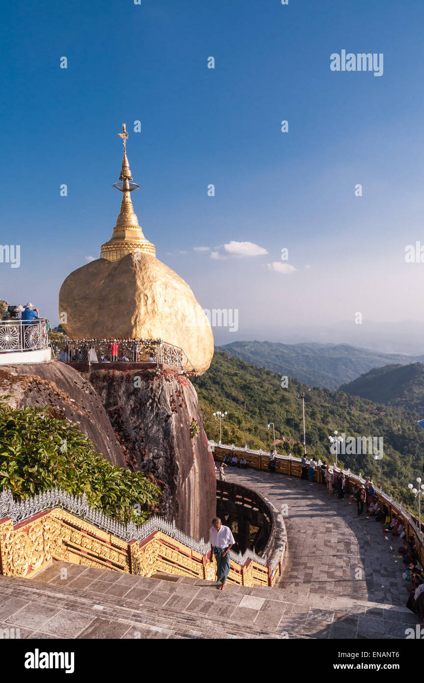 The Golden Rock, Myanmar - February 21, 2014 : Beautiful scene of ...