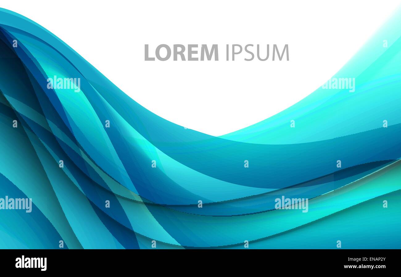 Vector Abstract blue curved lines background. Template brochure design ...
