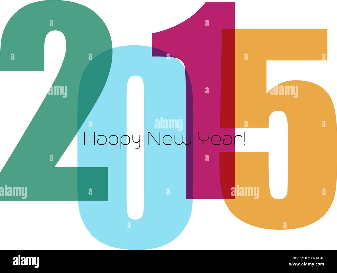 Happy new year greeting with number. Vector illustration Stock Vector ...