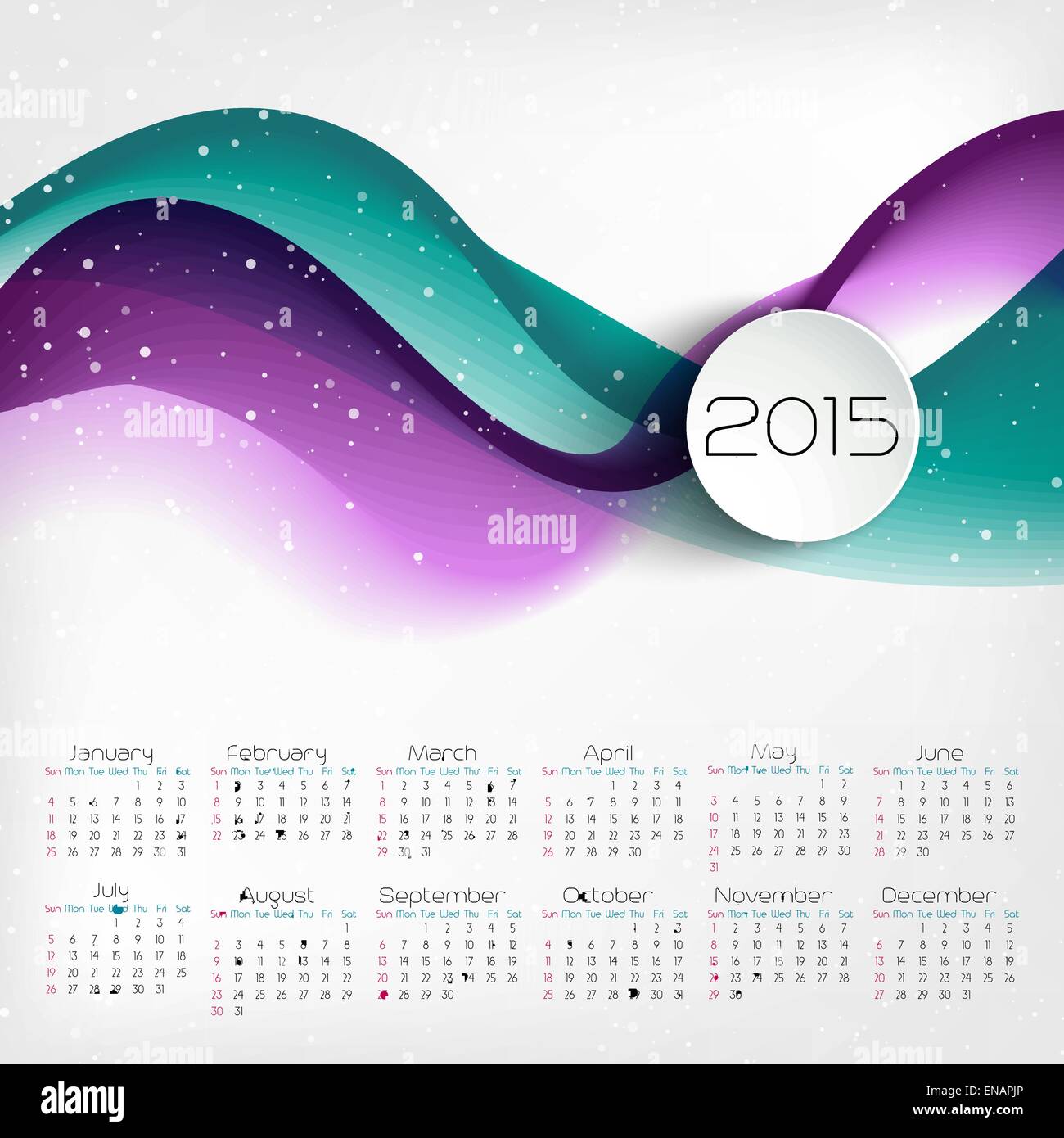2015 color Calendar. Vector illustration. EPS 10 Stock Vector Image ...