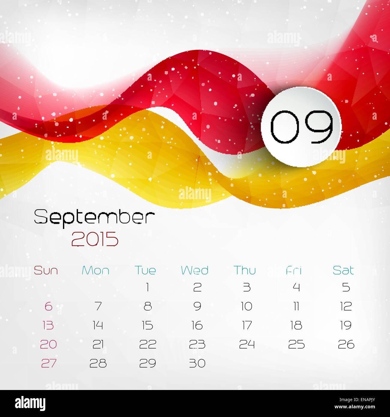 September 2015 calendar Stock Vector Images - Alamy
