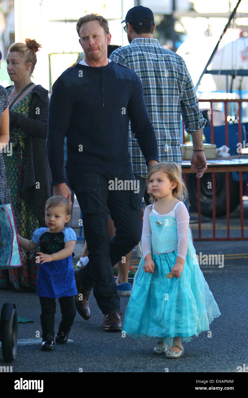 Ian Ziering with his family at the Studio City Farmers Market Featuring ...