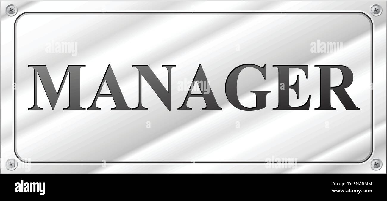 Vector illustration of rectangular design manager chrome sign Stock ...