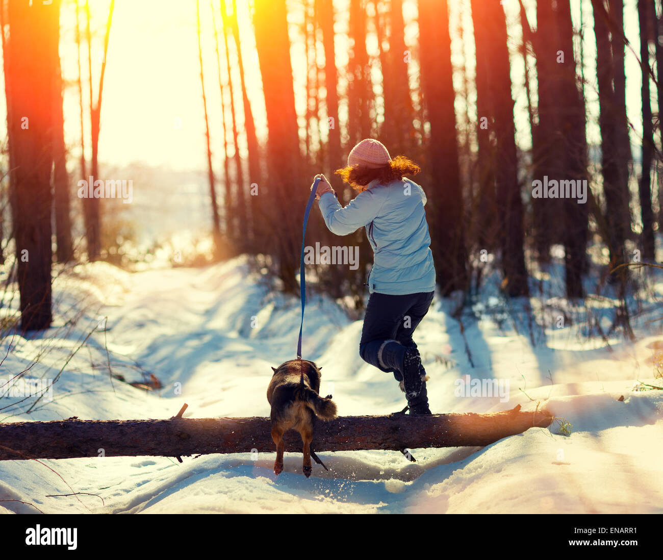 Jumping over log hi-res stock photography and images - Alamy