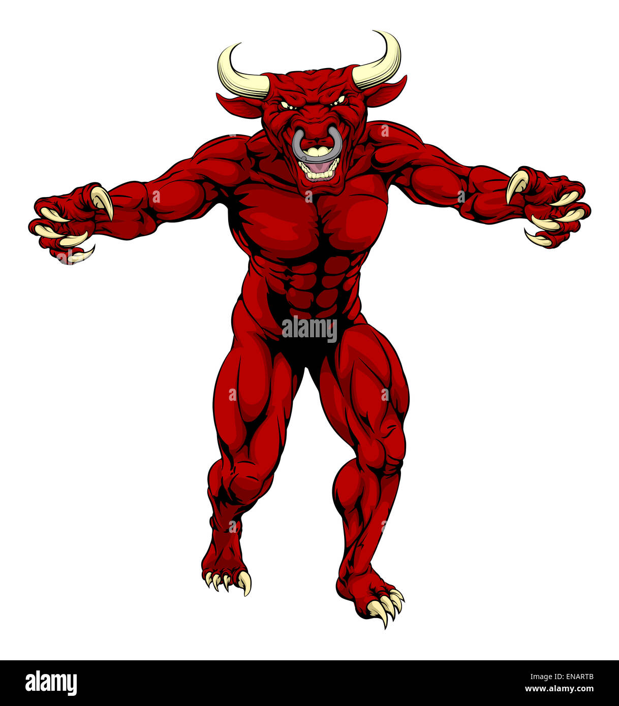 Aggressive muscular bull sports character hi-res stock photography and ...