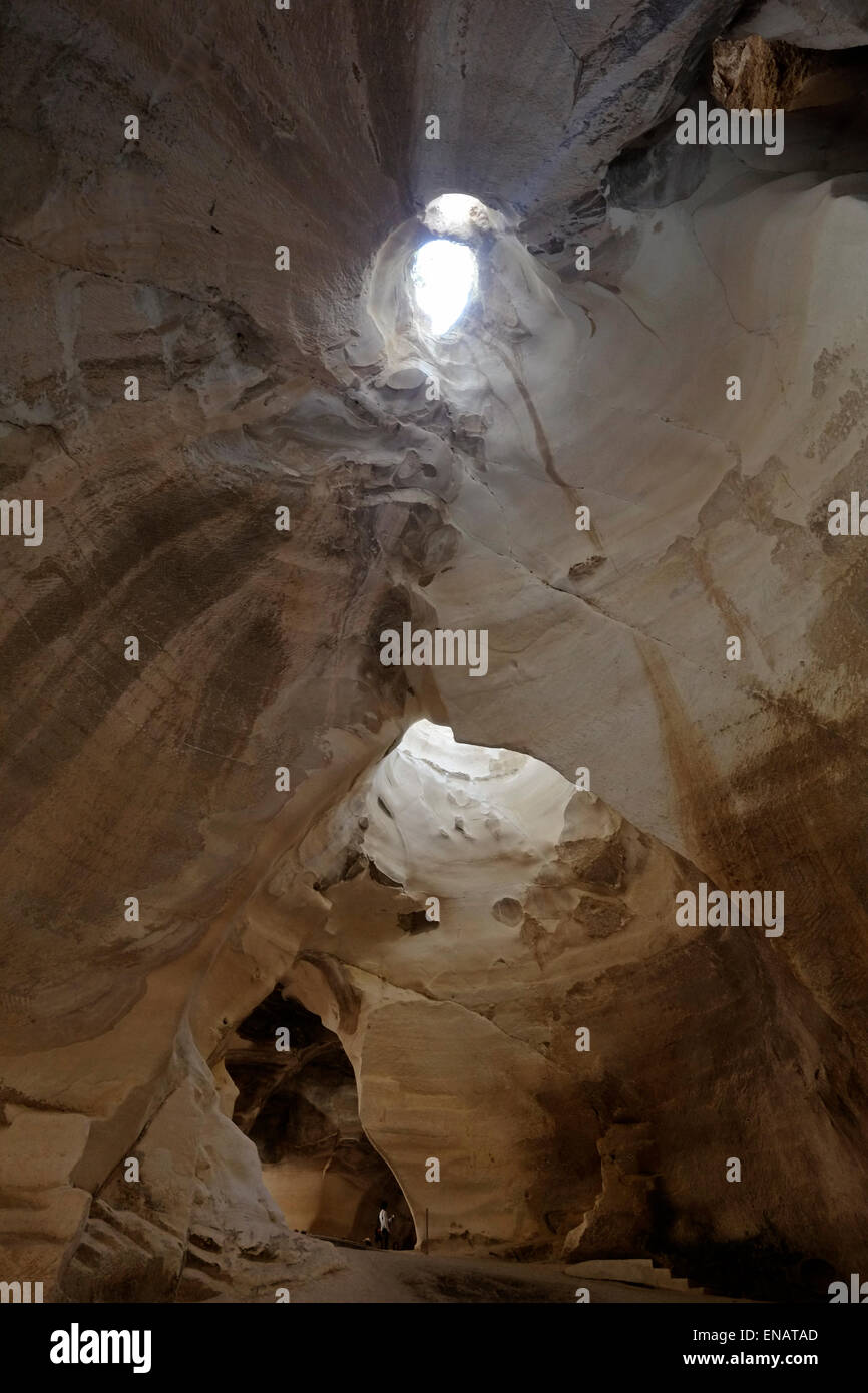 Interior view of the Bell Cave at the Beit Guvrin-Maresha National Park ...