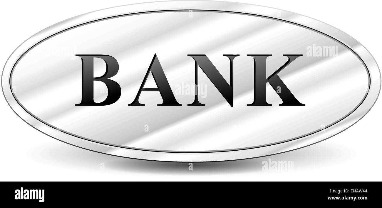 Vector illustration of metal bank sign on white background Stock Vector ...