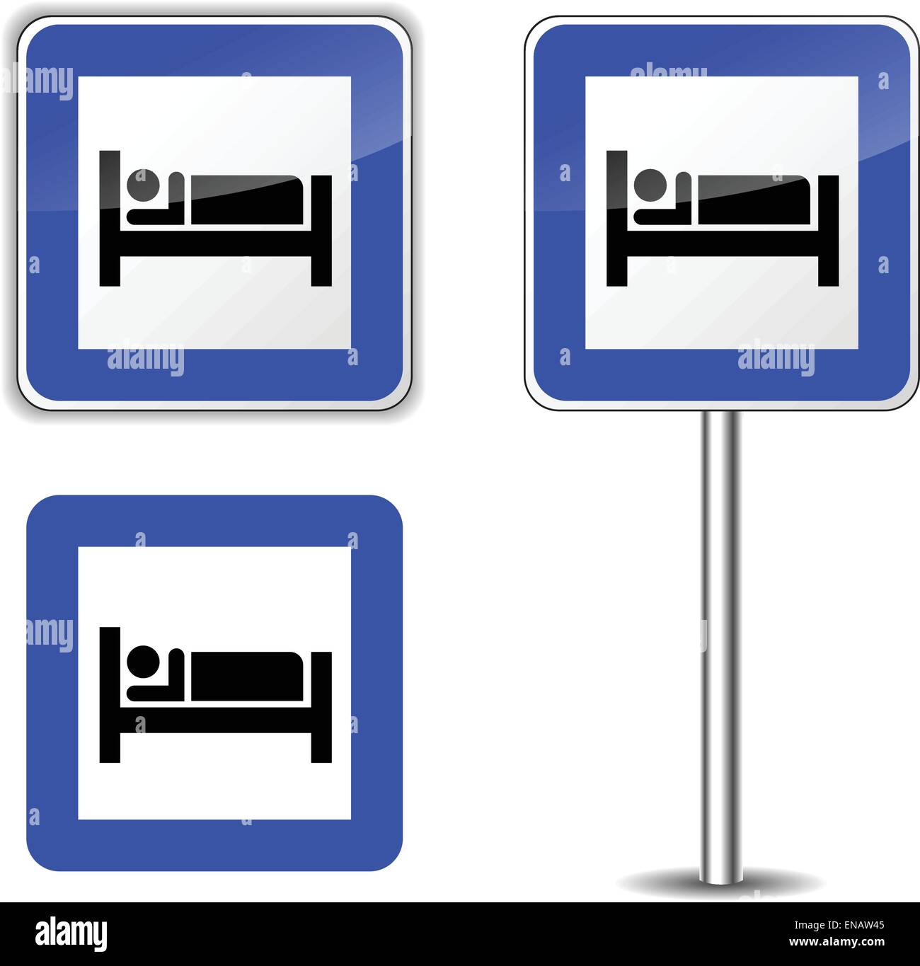 Vector illustration of bed square signs on white background Stock ...