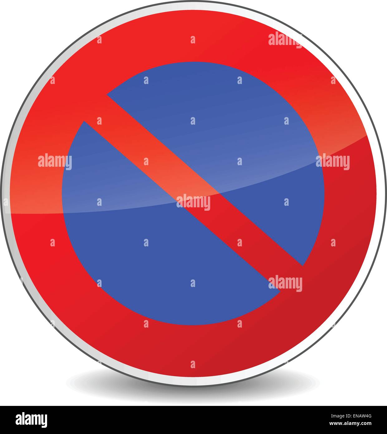 Vector illustration of round do not park sign on white background Stock ...